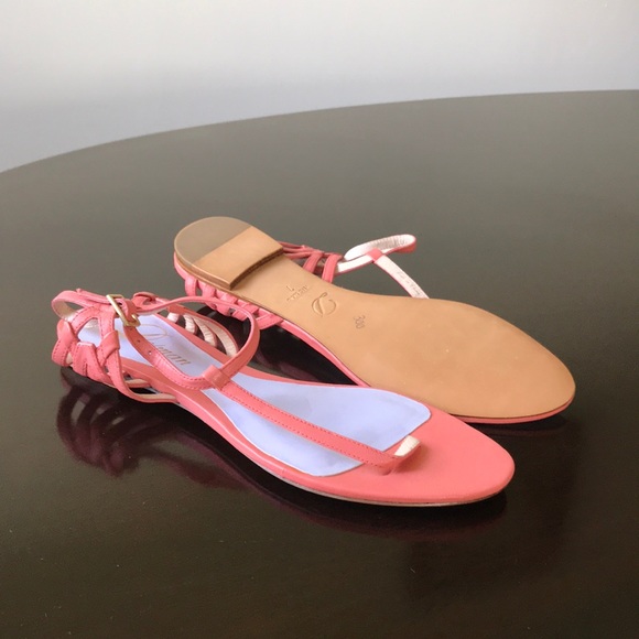 Delman | Shoes | Salmon Pink Strappy Size 7m Delman Thong Sandals ...